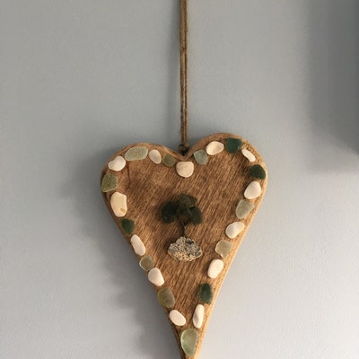 Hand Painted Slate Heart With Floral Design - Etsy