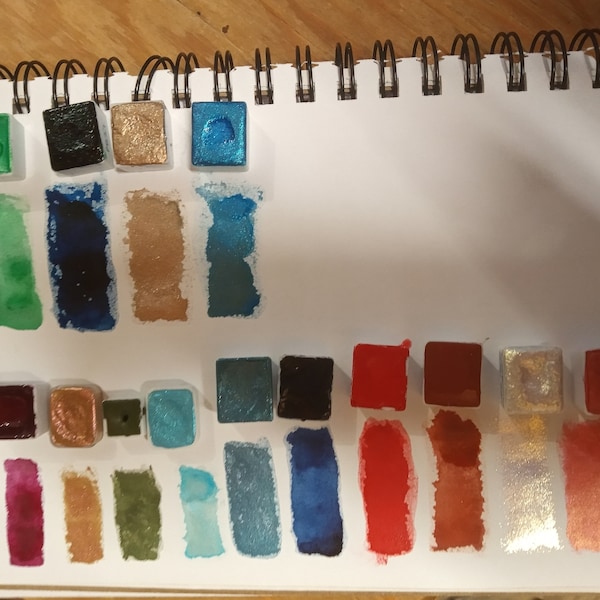Rainbow Colorful Synthetic Mica Watercolors Shiny Metallic Paints - Etsy