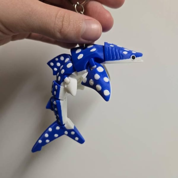 Mini Whale Shark Fidget Toy and Keychain - Unique Articulated 3D ...