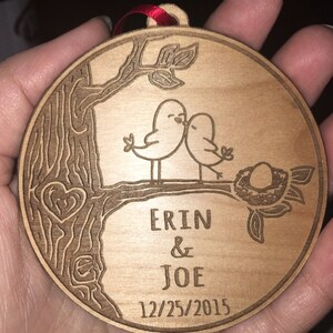 Personalized BABY Love Bird Nest Egg Ornament Expecting Born Pregnacy ...
