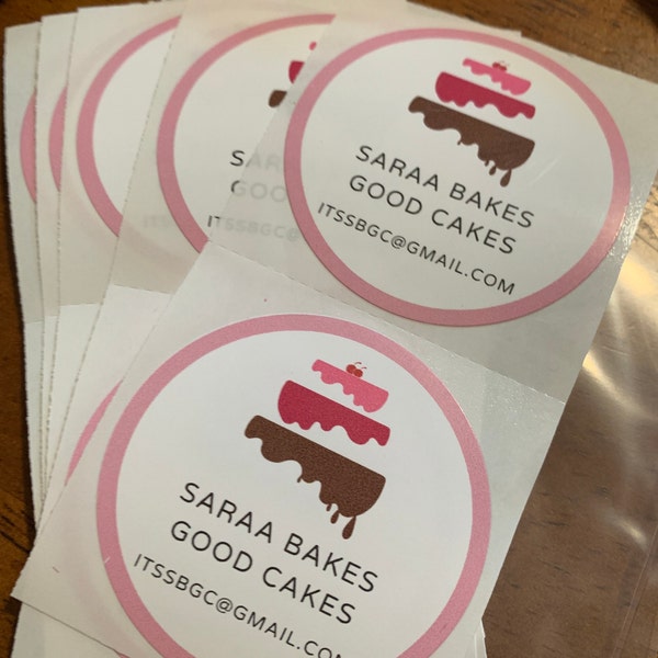 Custom Sticker, Cake Labels, Bakery Logo Sticker, Logo Sticker Roll ...