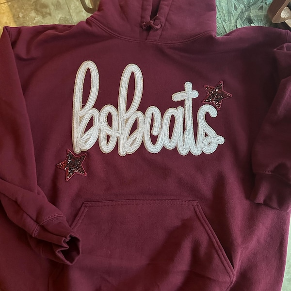 Cheer Chenille and SILVER Sequin BLING Megaphone Patch, Cheer Patch ...