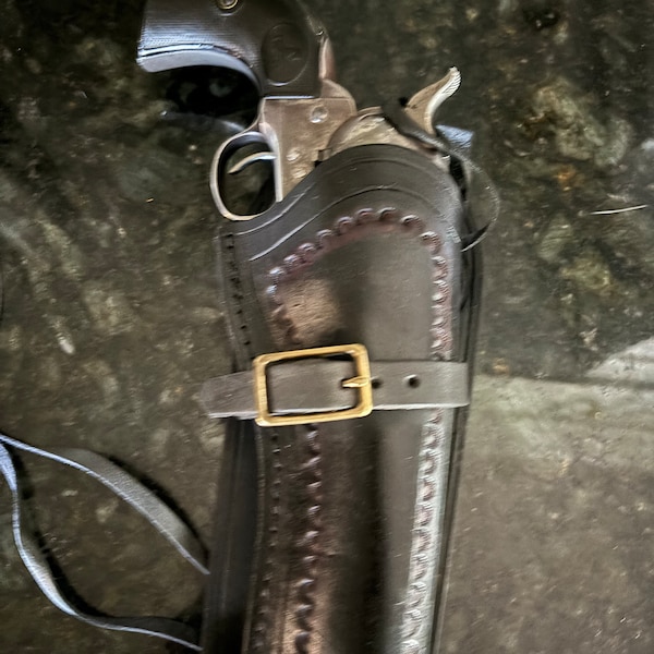 Cowboy Western Fast Draw Leather Holster Fits Colt SAA 1873 Ruger ...