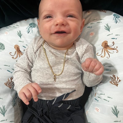 18K Toddler Boy Necklace,baby Boy Figaro Necklace,gold Necklace for ...