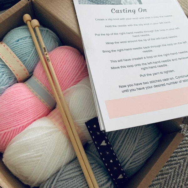 Beginners Knitting Kit, Learn to Knit, Knitting Gift Set, Craft Kit for ...