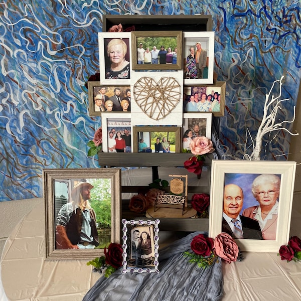 Personalised Wedding Memorial Centrepiece Candle Display - Bench - Save ...