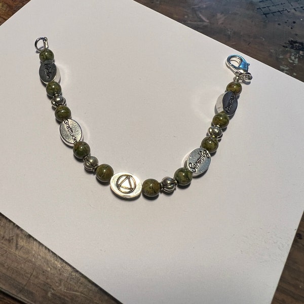 AA Slide Beads Silver Tone Charms - Alcoholics Anonymous 12 Step ...