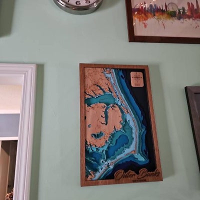 Outer Banks OBX Bathymetric Map Wooden 3D Map - Etsy
