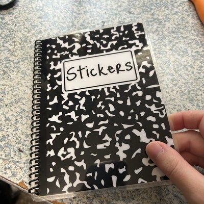Composition Notebook Style Reusable Sticker Book - Etsy