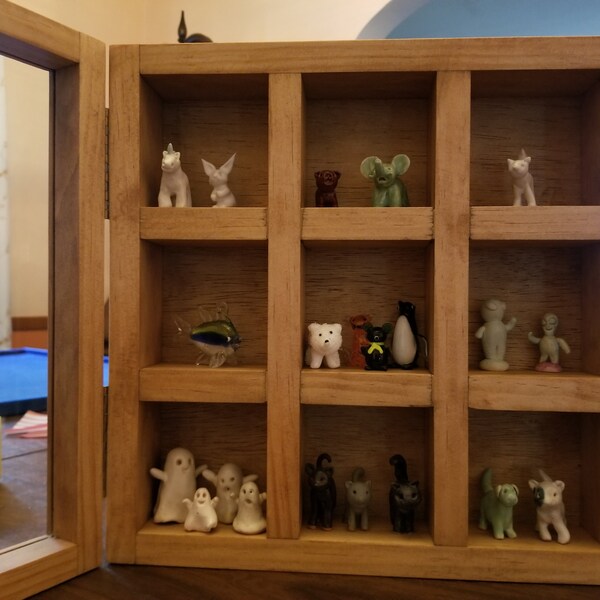 42 X 14 X 2 1/2 Wooden Shadow Box / Hinged Glass Lid / Display Case Box ...