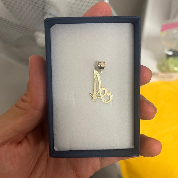 10k Solid Gold Initial Pendant Necklace - Letter Jewelry Gift - Etsy