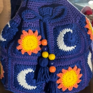 Sun and Moon Drawstring Crossbody Bag Crochet PDF PATTERN Intermediate ...