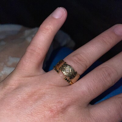 Onyx Ring, Open Ring, Gold Band Ring, Stacking Ring, Stackable Ring ...