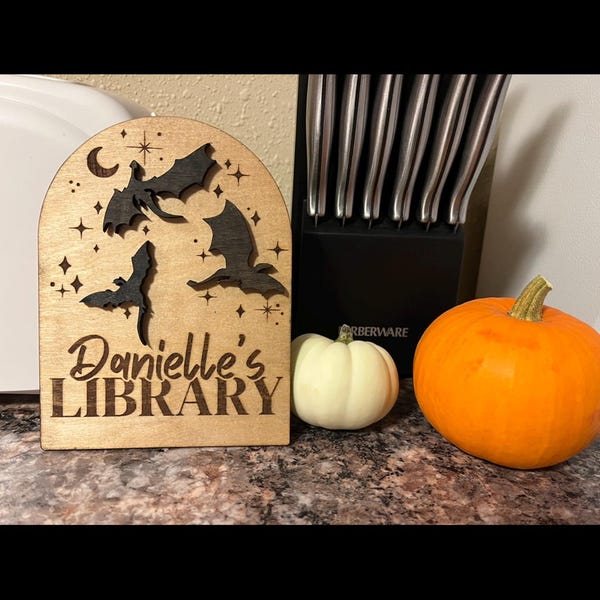 Dragon Personalized Library Sign, My Library Sign, Book Sign, Bookish ...