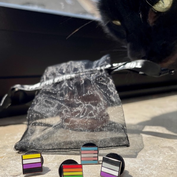 Non-binary Ribbon Pin — Subtle Pride Flag Small Mini Minimalist Enamel ...