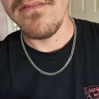 Mens Necklace Chunky Silver Chains for Men Thick Silver - Etsy