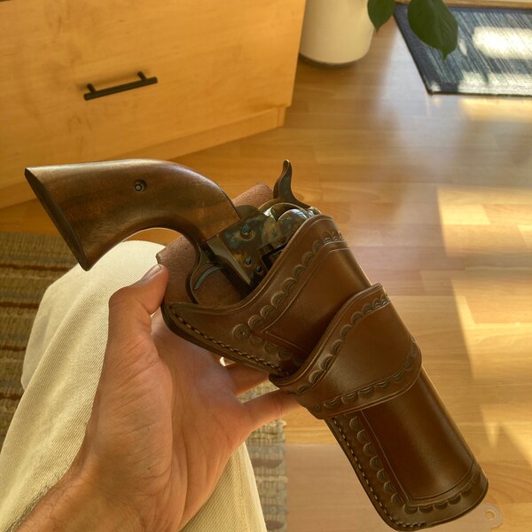 Western Cowboy Single Action Leather Holster El Dorado Style - Etsy