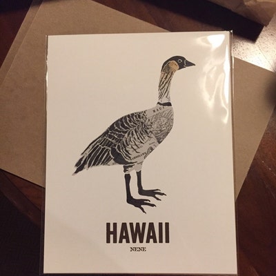 HAWAII Art, State Bird Print, Map Art, Wedding Gift, Nursery Art, Home ...