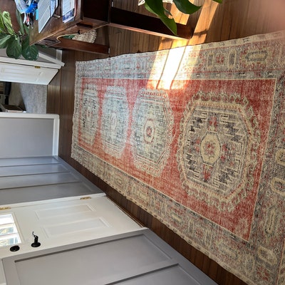 Red and Green Rug, Oushak Large Rug, Vintage Rug, Turkish Rug ...