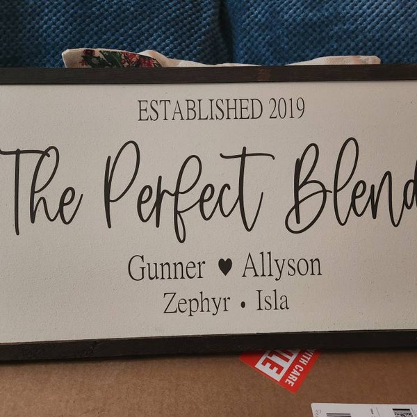 Blended Family Sign / the Perfect Blend Sign / Name Sign / Established ...