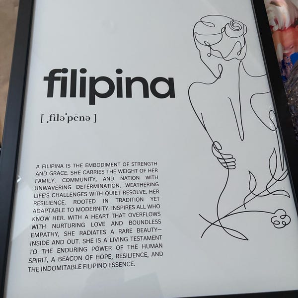 Minimalist Filipina Beauty Definition Wall Art - Pinay Beauty ...