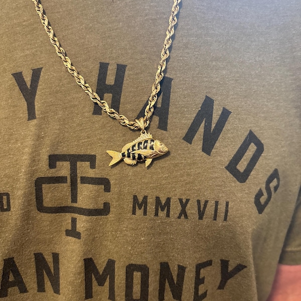 14k Gold Redfish Necklace, Red Drum Fish Pendant With Chain. Jewelry ...