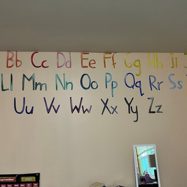 Rainbow Uppercase Letters - Fabric Wall Decal - Color Story - Mej Mej ...