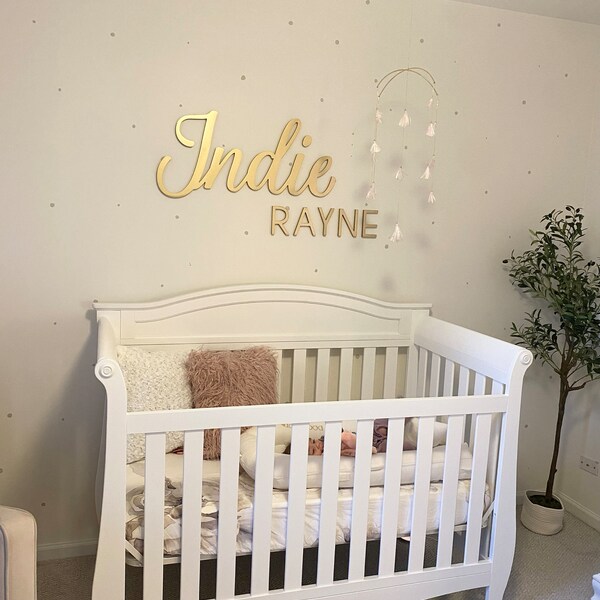 Custom First and Middle Name Sign - Wooden Name Sign for Two Names ...