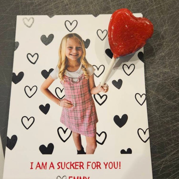 Personal Digital Download Valentine's Day Card/lollipop Insert - Etsy