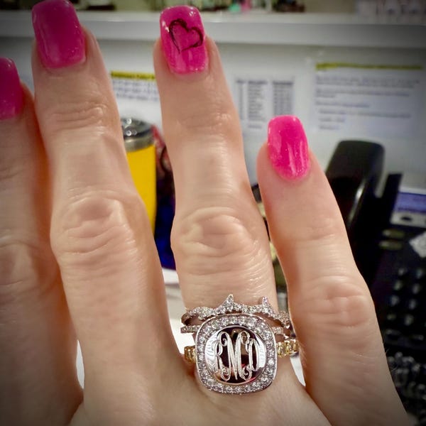 Personalized Sterling Silver Monogram Stackable Ring Custom Initials ...