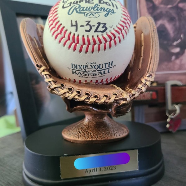 Baseball Glove Ball Holder With Bronze Finish Trophy by DECADE AWARDS - Etsy