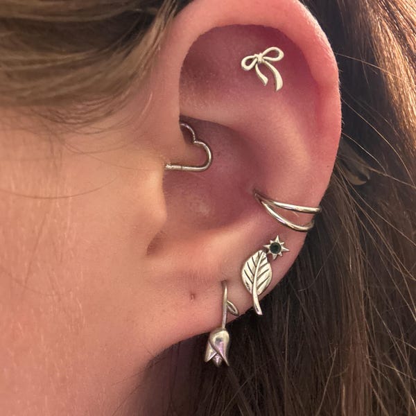 18 Gauge Gold Snake Helix Hoop Piercing Earring Cartilage Hoop Piercing ...