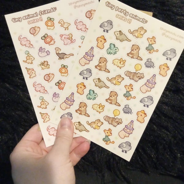 Tiny Animal Sticker Sheets / 4x6 Sticker Sheet of Small Cute Aesthetic ...