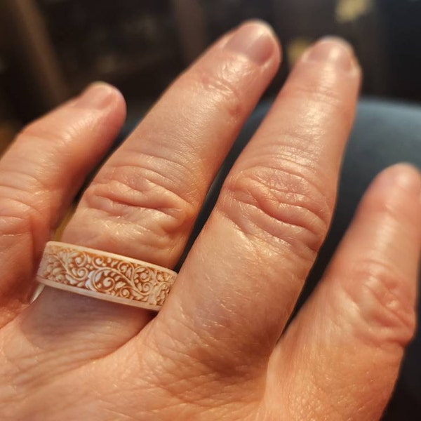 Ocean Waves Silicone Ring Men Women Custom Engraved, Personalized ...