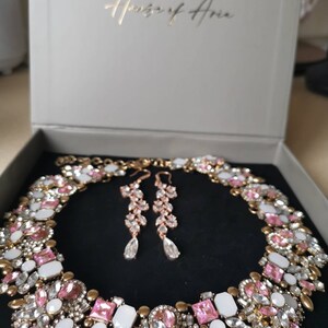 Graphite Embellished Statement Necklace Statement Necklace - Etsy