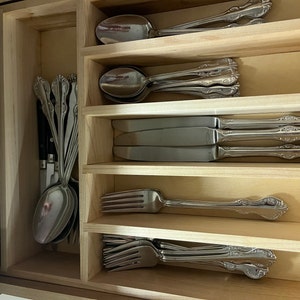 Custom Kitchen Drawer Organizer for Utensils, Silverware, Baking and More Made From Solid Maple ...
