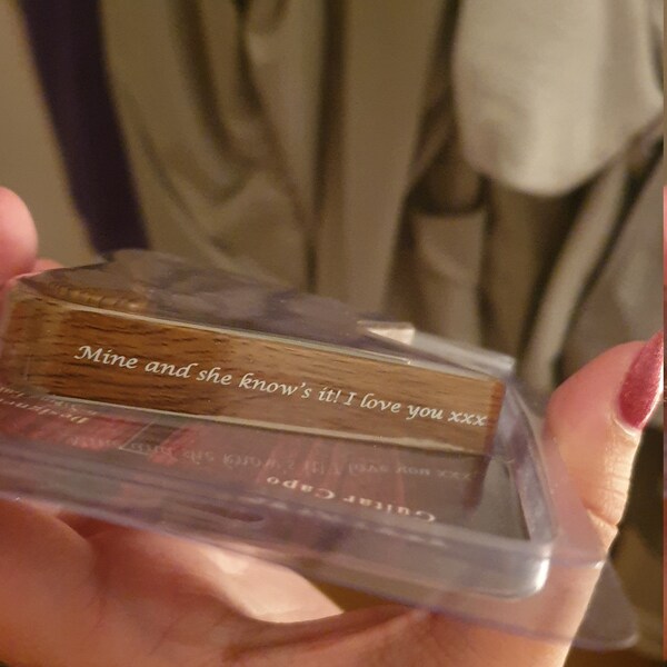 PERSONALISED Guitar Capo -wood Effect - Birthday, Anniversary, Musician ...