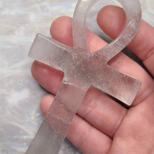 Ankh Egyptian Crystal Amulet Key of Life | Rose Clear Smoky Quartz - Etsy