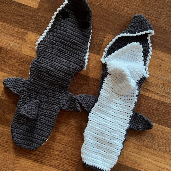 PATTERN for Crocheted Shark Socks- Baby, Child, and Adult Sizes in ...