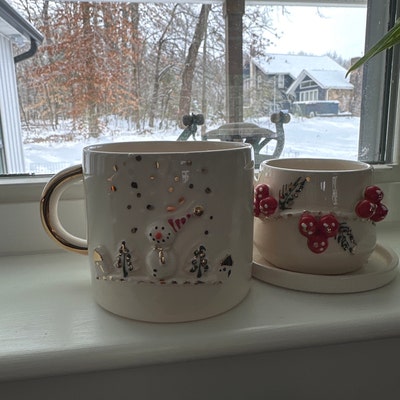 HAPPY FOREST CUP Happy Forest Ceramic Xmas Tea Cup With Handle - Etsy