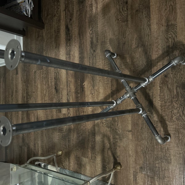 Industrial Pipe Bar Foot Rail Kit - 1” Pipe X 6" Tall X 6" Deep, Heavy ...