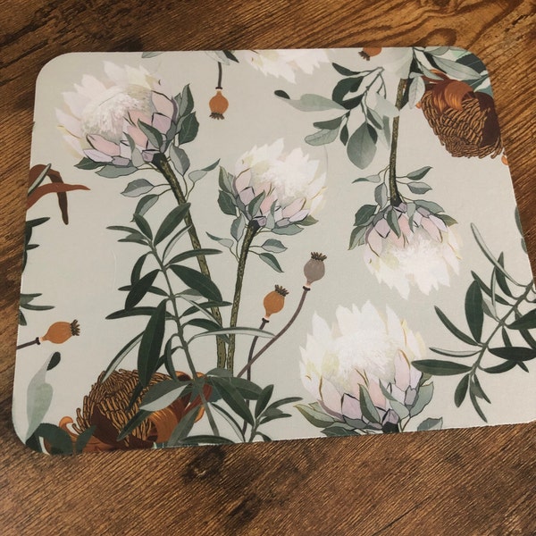 Mouse Pad White Protea Mouse Pad Floral Mouse Pad Office Mouse Pad ...