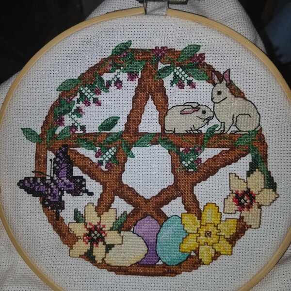 Ostara Pentacle Cross Stitch Pattern - Etsy