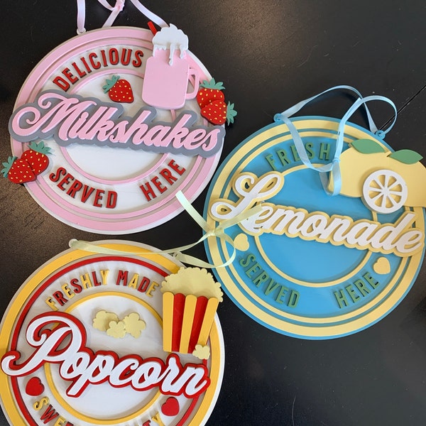 Milkshake Sign, Milkshake Wall Plaque, Retro Sign, Playroom Sign ...