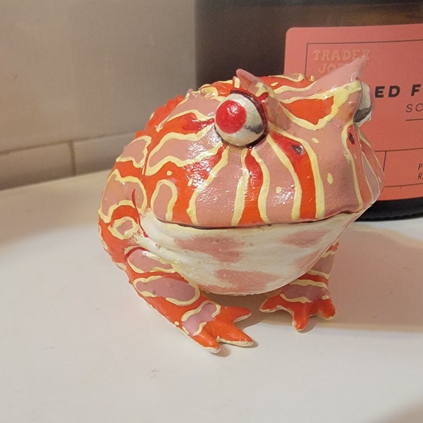 Strawberry Pineapple Pacman Frog Figure Realistic Handpainted Resin ...