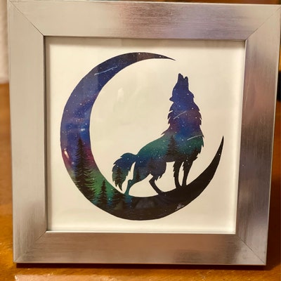 Printable Wolf Silhouette Wall Decor Night Forest Digital - Etsy