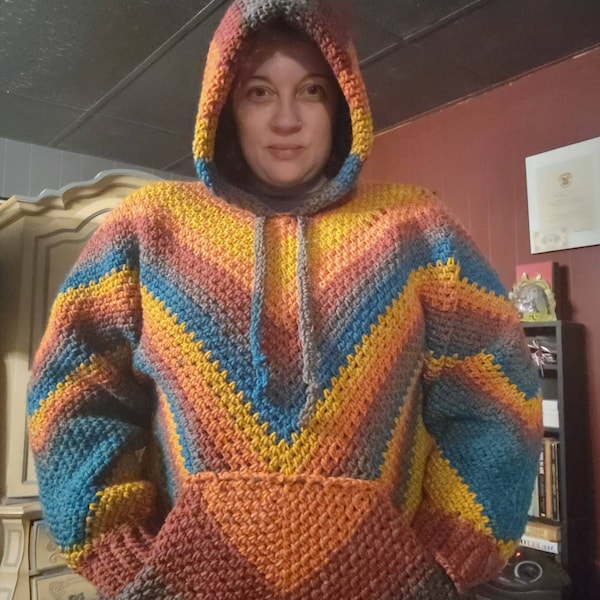 Crochet Hoodie Pattern | Crochet Sweater With Hood | Crochet Moss ...