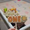 Sun ONE Cake Topper With Custom Name, First Birthday Decorations, 3D Wood Cake Topper, Sun Boho ...