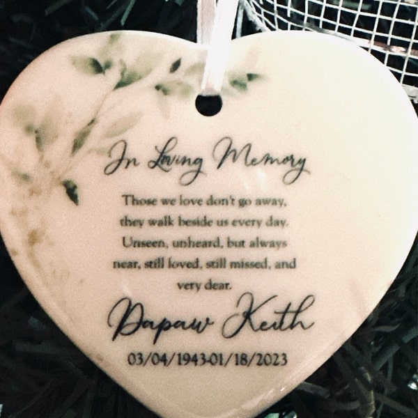 Personalized Memorial Christmas Ornament - Custom in Loving Memory ...