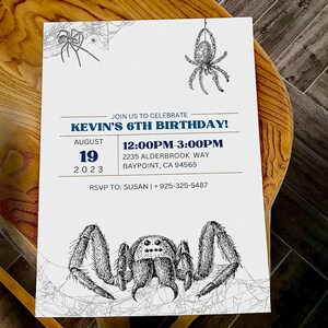Editable MINIMALIST SPIDER Theme Birthday Invitation Template ...